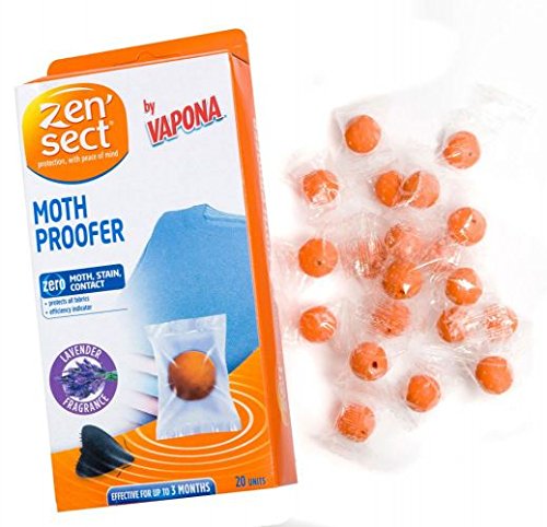 One pack of 20 Zensect Bouchard Moth Proofer Balls with a New ...
