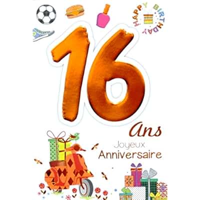 Amazon.fr : carte anniversaire garçon 16 ans : Fournitures de bureau