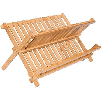 T&G Woodware Folding Plate Rack with Dowel Supports in Hevea Wood ...