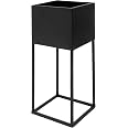 Spetebo Macetero de metal XL negro con estructura – 32 x 14 cm ...