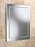 50 x 70cm Plain Frameless Bathroom Rectangle Mirror with Wall Fixings ...