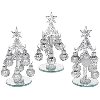 Beautiful, small, glass Christmas Tree, decorated with coloured ...