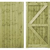 TVG Wooden Pressure Treated Garden Gate - 6ft (180cm High x 83cm Wide x ...
