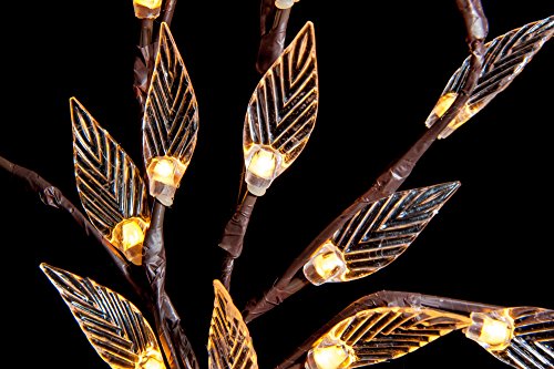 LIVIVO ® Set of 3 Solar Tree Branch Twig Leaf Outdoor Garden LED Lights ...
