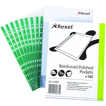 Rexel 12265 Plastic Pocket Folder, Reinforced A4 Pockets with Green ...