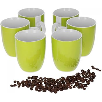 Set of 6 Lime Green Funky Mugs: Amazon.co.uk: Kitchen & Home