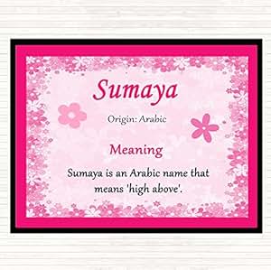 Sumaya Name Meaning Dinner Table Placemat Pink: Amazon.co.uk: Office ...