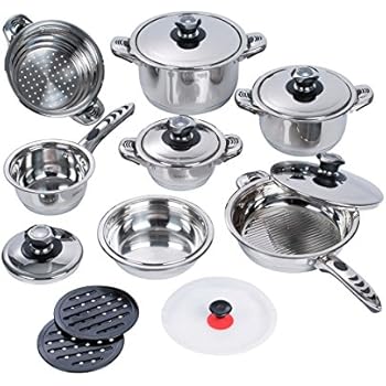 Schäfer 16tlg. Induktion Edelstahl Topfset Kochtopf Bratpfannen Set ...