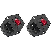 Electronic Spices C14 10A 250V panel mount 3 pin male inlet module ...