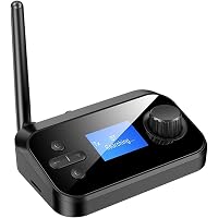 Cubetek 3 in 1 LCD Display V5.0 Bluetooth Transmitter Receiver, Bypass ...