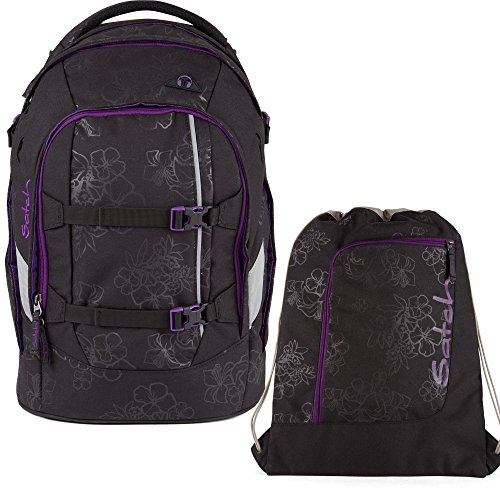 Satch Pack by Ergobag Purple Hibiscus 2-tlg. Set Schulrucksack ...