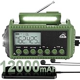 Mesqool Wind Up Radio, Hand Crank Solar Radio with Torch/Flashlight and ...