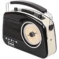 Steepletone Brighton 1950's Portable Retro Style Rotary Radio - Black ...