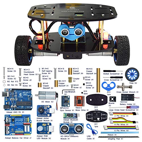 Buy Adeept 2-Wheel Self-Balancing Upright Car Robot Kit for Arduino UNO ...