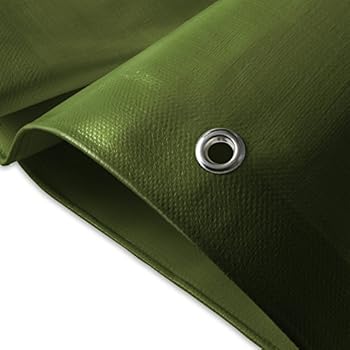 2.4M x 3.0M HEAVY DUTY CANVAS WATERPROOF TARPAULIN SHEET TARP COVER ...
