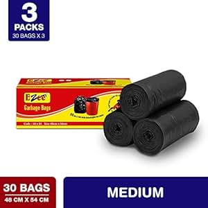 Ezee Garbage Bag - 19x21 inches (Pack of 3, 90 Pieces, Small): Amazon ...