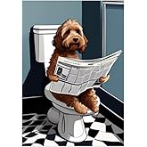 Parksmoonprints Cockapoo On Toilet Reading Newspaper Print - Cockerpoo ...