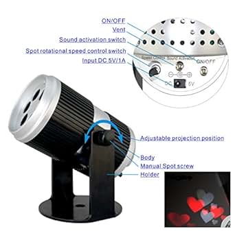 LED Projector with Love Heart Pattern - ideal light for Romantic ...