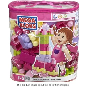 Mega Bloks 70 pc Pink Building Blocks Bag: Amazon.co.uk: Toys & Games