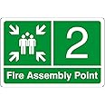 Fire assembly point "1" - safety sign - 1.2mm Rigid plastic for indoor/outdoor usage (600mm x ...