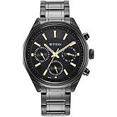 Titan Urban Magic Quartz Multifunction Silver Dial Gold Stainless Steel ...