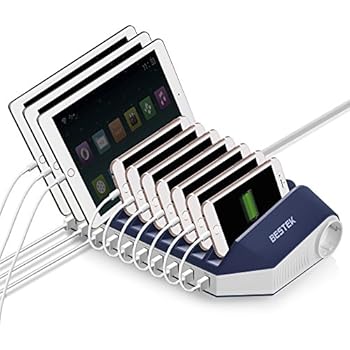 BESTEK Quick Charge 3.0 Station de Charge USB Multiple 66W 10 Ports USB ...