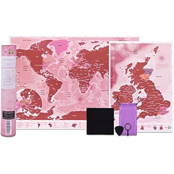Luckies of London World Map, Scratch Map, Rose Gold: Amazon.co.uk ...