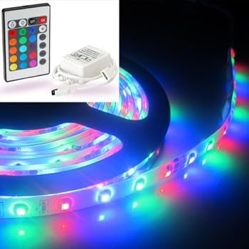 Colour changing LED mood light Kit with IR Remote control 4 x 500mm LED ...