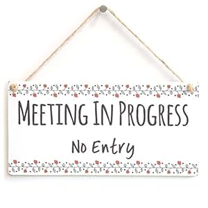 MEETING IN PROGRESS No Entry - Functional Do Not Disturb Notice Office ...