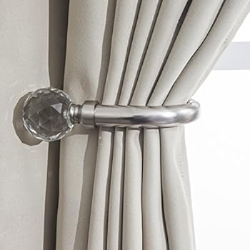 PHOEWON Curtain Holdbacks Acrylic Crystal Ball Curtain Tie Backs U ...