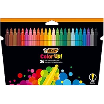 BIC Kids Visa Colouring Felt Pens - Assorted Colours, Pack of 24 ...