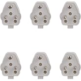 Anchor by Panasonic 6A 3 Pin Plug Top 240V. White,( Pack of 4) (38626 / ...