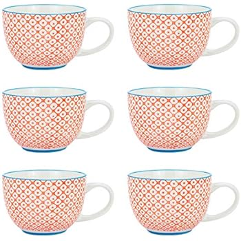 Nicola Spring Patterned Vintage Style Tea Cups, Cappuccino, Coffee - 3 ...