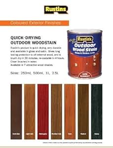 Rustins Outdoor Wood Stain - Satin - Walnut - 500ml: Amazon.co.uk: DIY ...