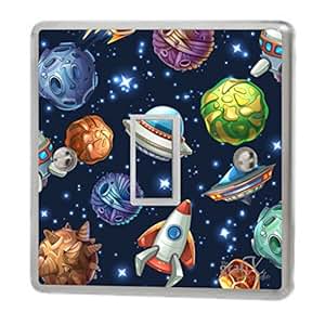 Space & Planets Light Switch Double Switch Plug Sockets Sticker Vinyl ...