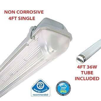 4FT SINGLE 36 WATT NON CORROSIVE WEATHERPROOF FLUORESCENT LIGHT FITTING ...