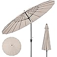 TANGZON 260cm/9ft Outdoor Patio Umbrella, Garden Parasol with Push ...