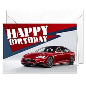 Tesla model 5 Birthday Card GLOSSY large A5 with envelope for boyfriend ...