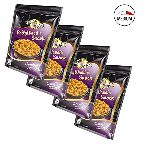 4x BollyWood's Snack Cornflakes Mix Sweet & Spicy von Raja Tiger, 175 ...