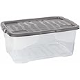 Strata 3 x 42 Litres Curve Plastic Stackable Storage Box & Lid with ...