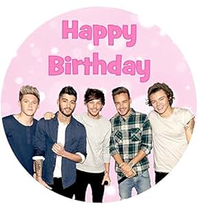 One Direction Happy Birthday Cake Topper edible sugar icing 7.5 ...