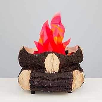 Artificial Wood Log Campfire with Flickering Glowing Effect Fabric ...