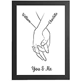 Personalised Names in Hands Romantic Print Gift for Her or Him, Couples ...