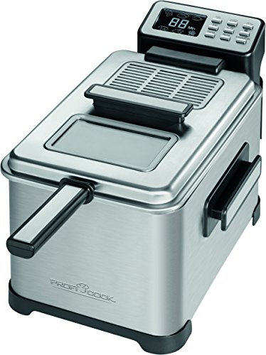 Profi Cook PC-FR 1088 Kaltzonen-Fritteuse, Deckel mit Sichtfenster, LCD ...