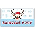 Pack of 24 Reindeer Poop Stickers (64 mm x 33.8 mm) Xmas Chocolate ...