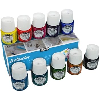 Pebeo Setacolor Fabric Paint Transparent Colours 10 x 45ml Set: Amazon ...