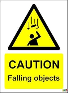 Caution falling debris sign - Self adhesive sticker 300mm x 200mm ...
