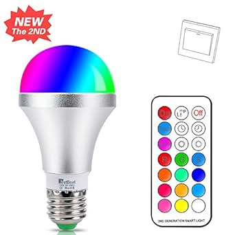NetBoat Lampadine Colorate LED E27 10W RGBW Dimmerabile Cambia Colore Lampadina,con 21 Chiave ...