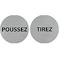 Pictogramme Tirez/Poussez - Lot de 2 (Q0439). Adhésif Effet alu brossé ...