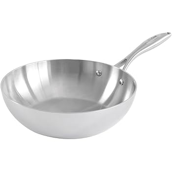 Wok traditionnel en acier carbone martelé à la main avec poignée ...